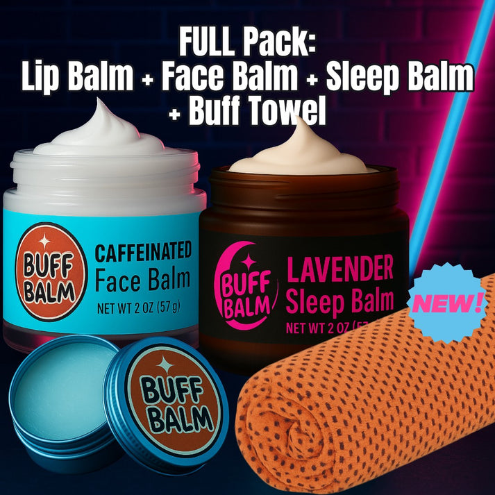 FULL Pack: Lip + Face + Sleep Balm + Buff Towel – Buff Balm